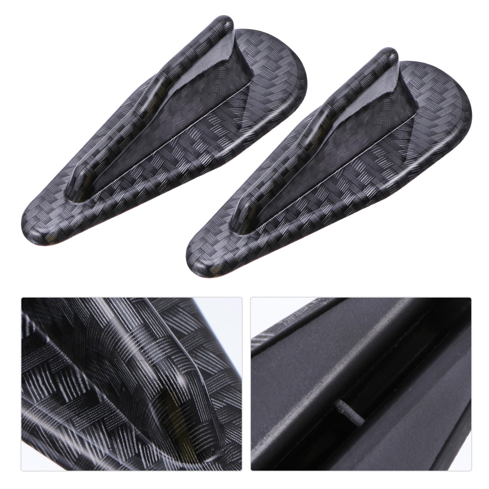 Worgeous 2Pcs Car Wing Spoiler 8x3.2Cm Black Plastic For Fast Driving ...