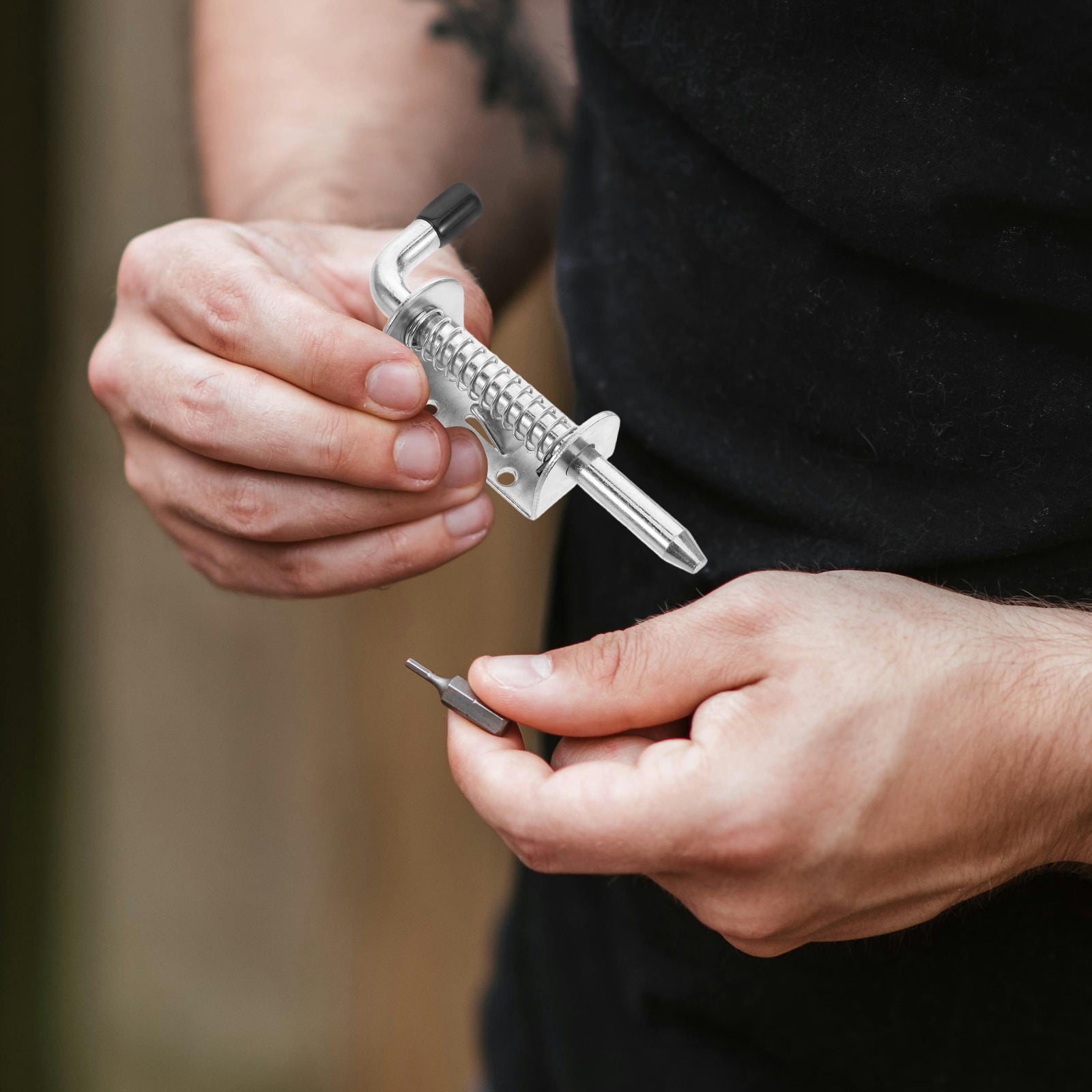 FONDOTIN 2Pcs Silver Iron Heavy Duty Spring Loaded Pins for Cabinet ...