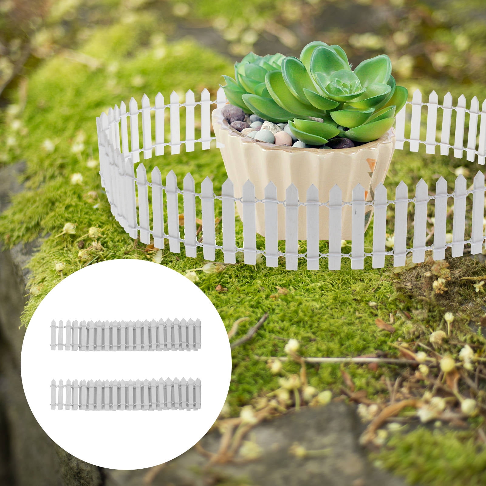 Worgeous 2Pcs Miniature Fence Pickets 35 37X1 97X0 08In For Courtyard ...
