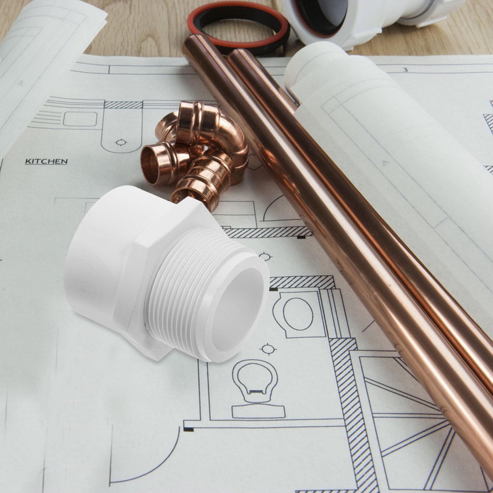 Worgeous 2Pcs PVC Pipe Fittings NPT Male Thread PVC Pipe Fitting ...