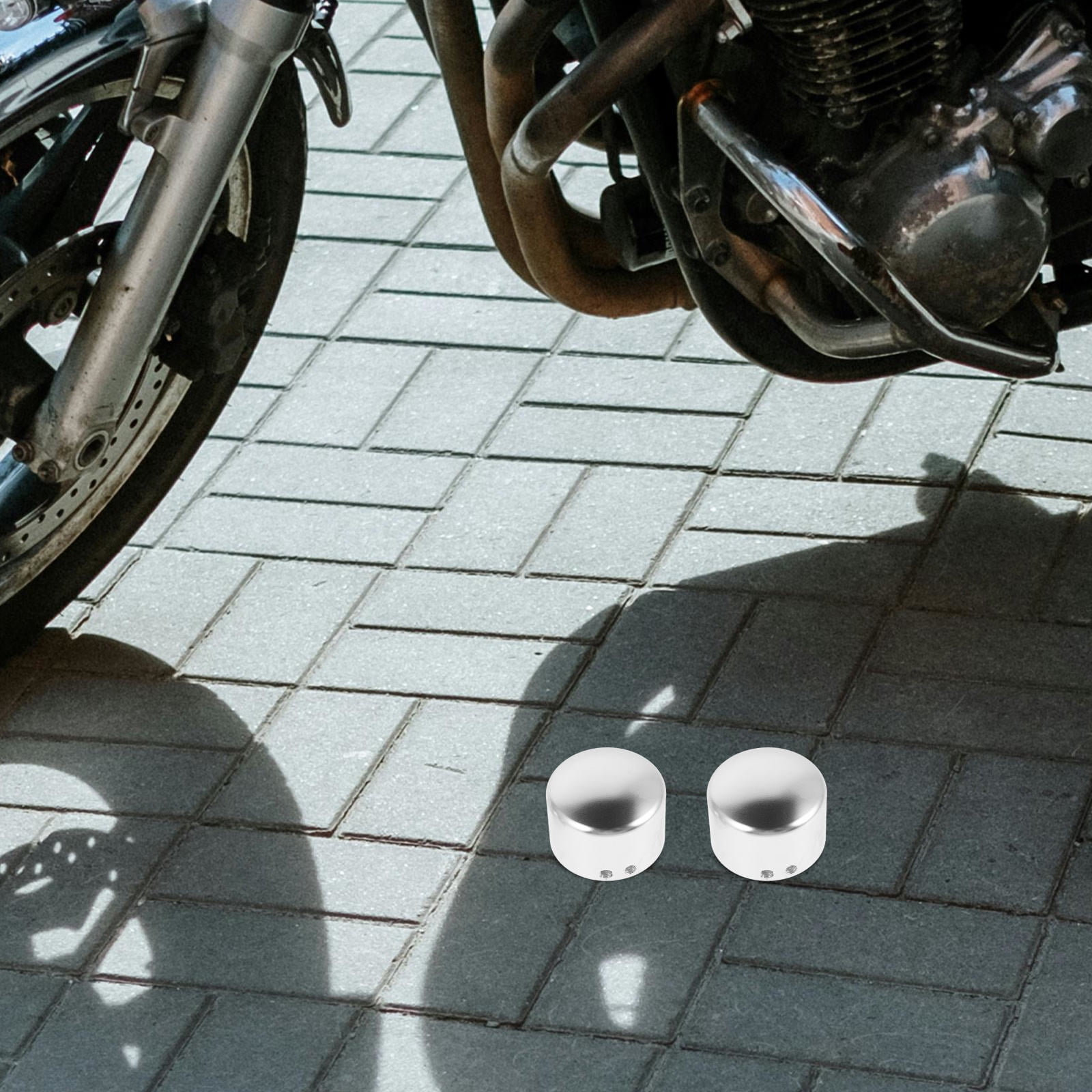 Worgeous 2Pcs Round Silver Axle Cap with Aesthetic Enhancement for ...