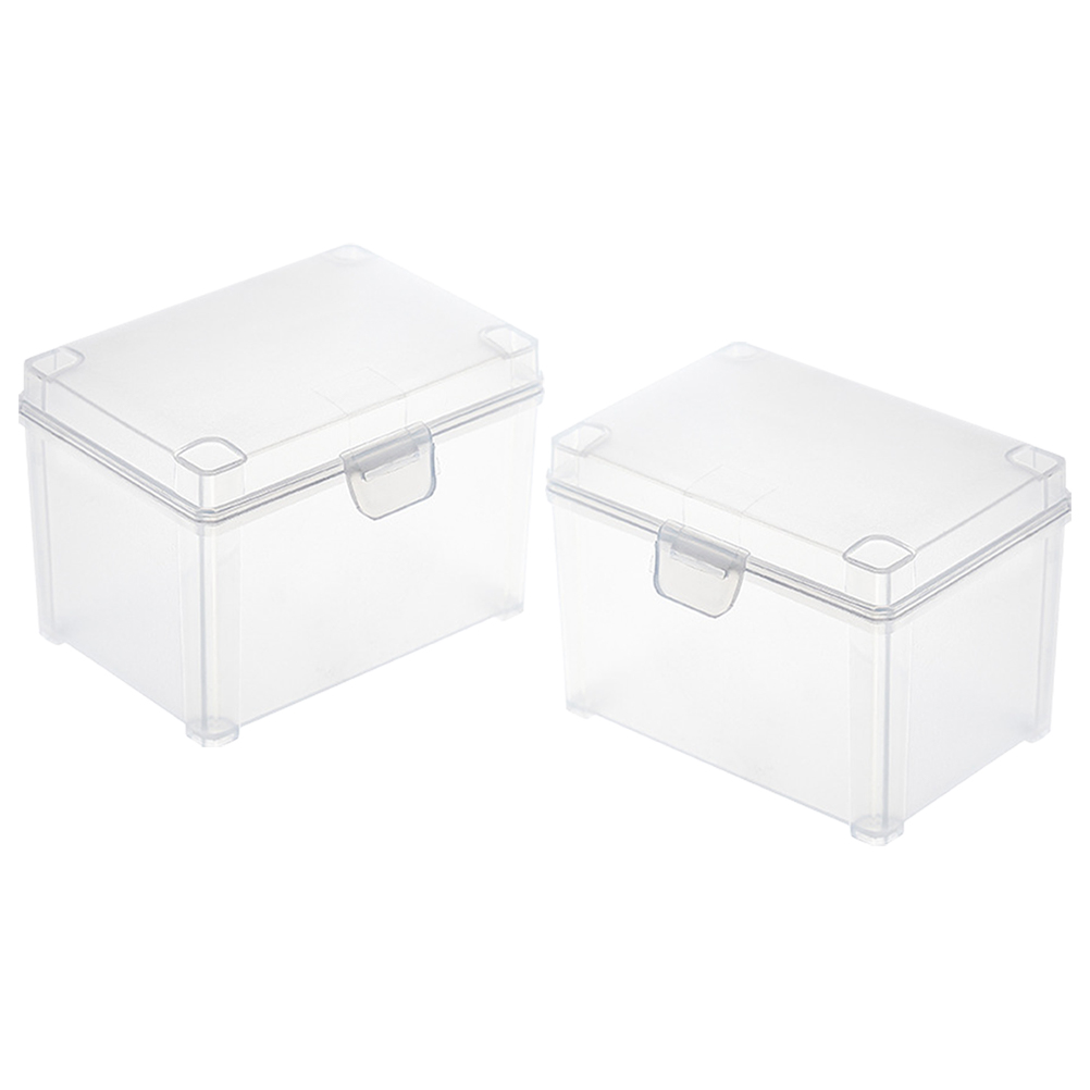 Worgeous 2Pcs Small Plastic Containers Binder Clips Storage Boxes Game ...