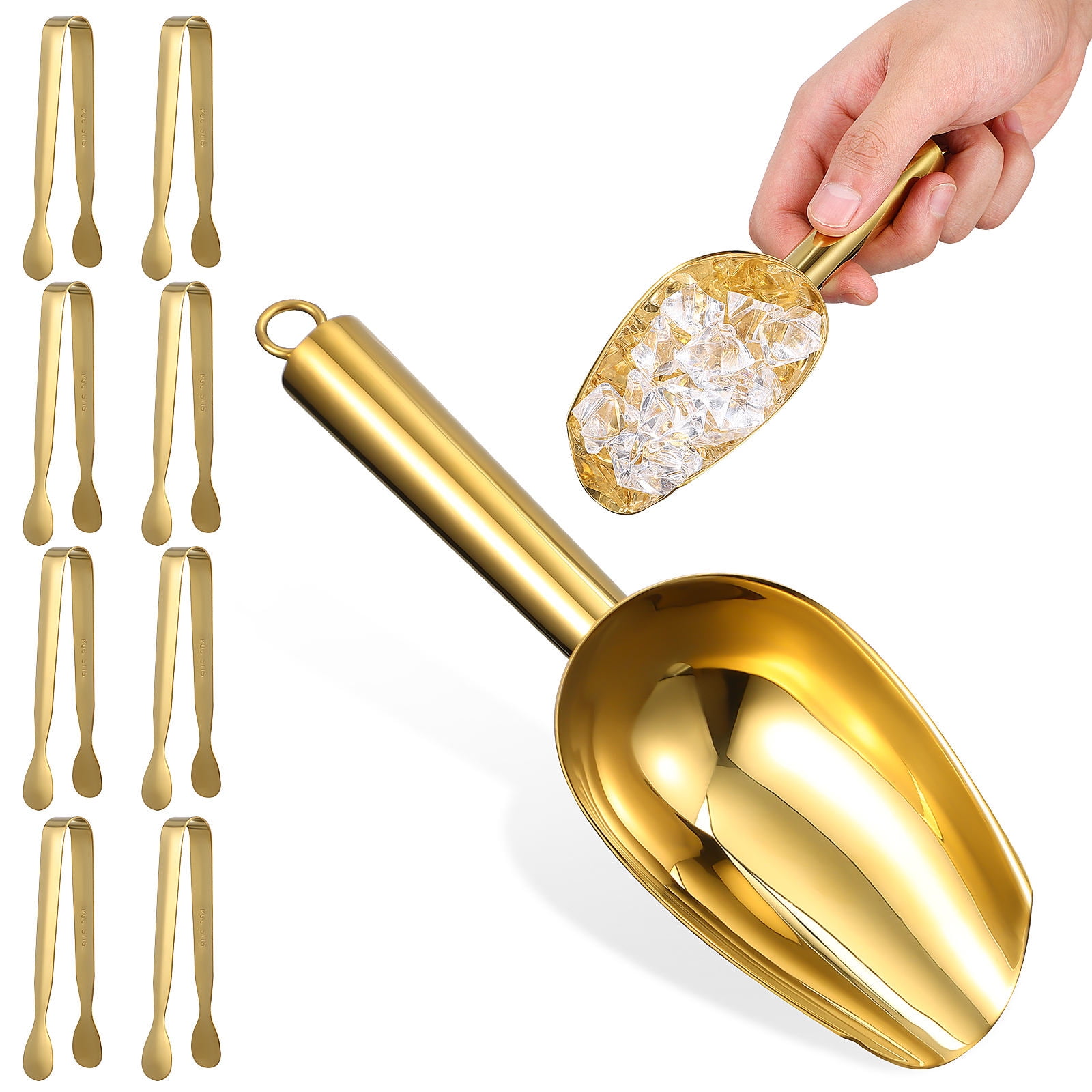 Worgeous 2Pcs U-Shaped Ice Scoops for Hotel Buffet Stainless Steel Ice ...