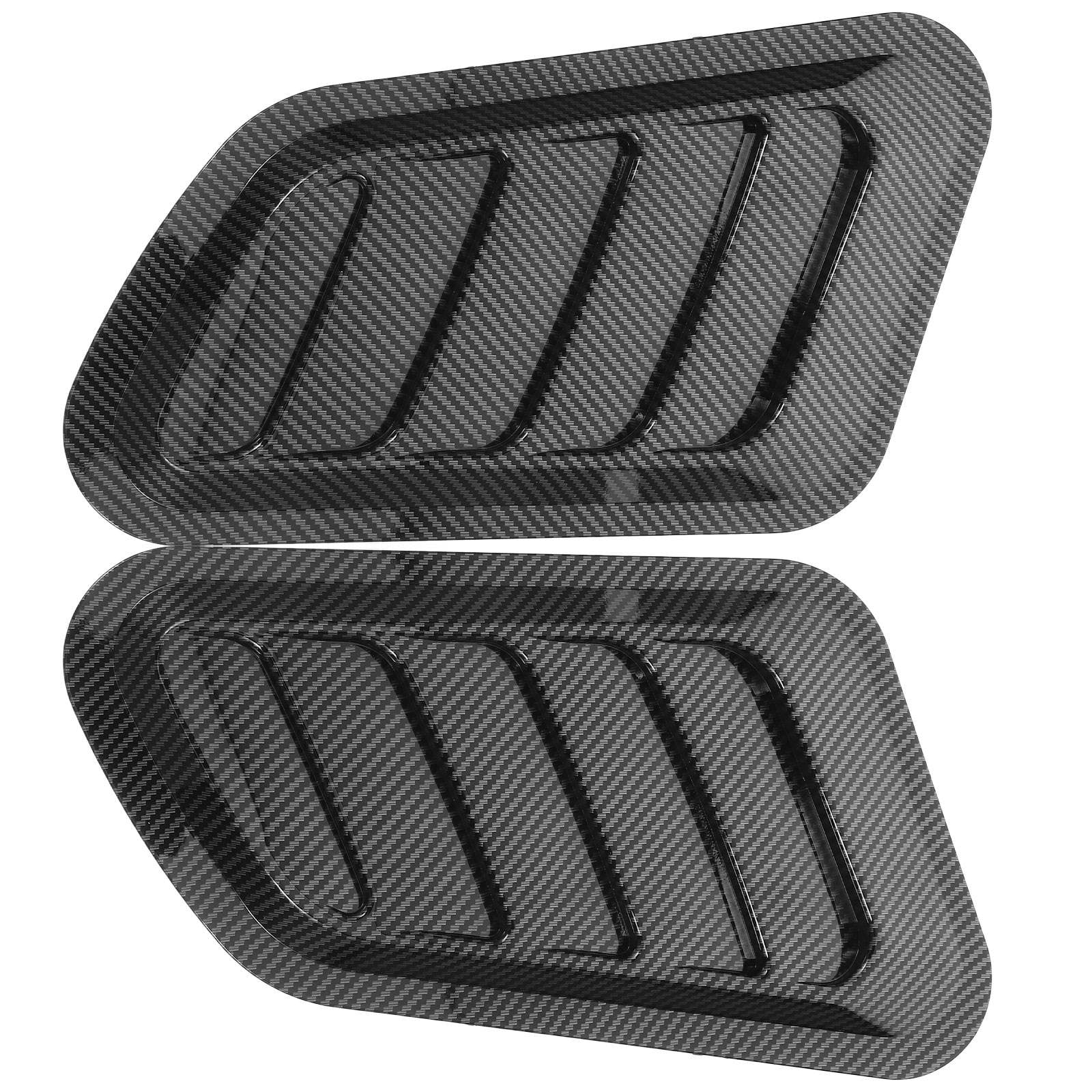 Worgeous 2Set Car Hood Trim Decals for Cars Imitation Air Flow Strip Black Carbon Fiber PP 13X7 ...