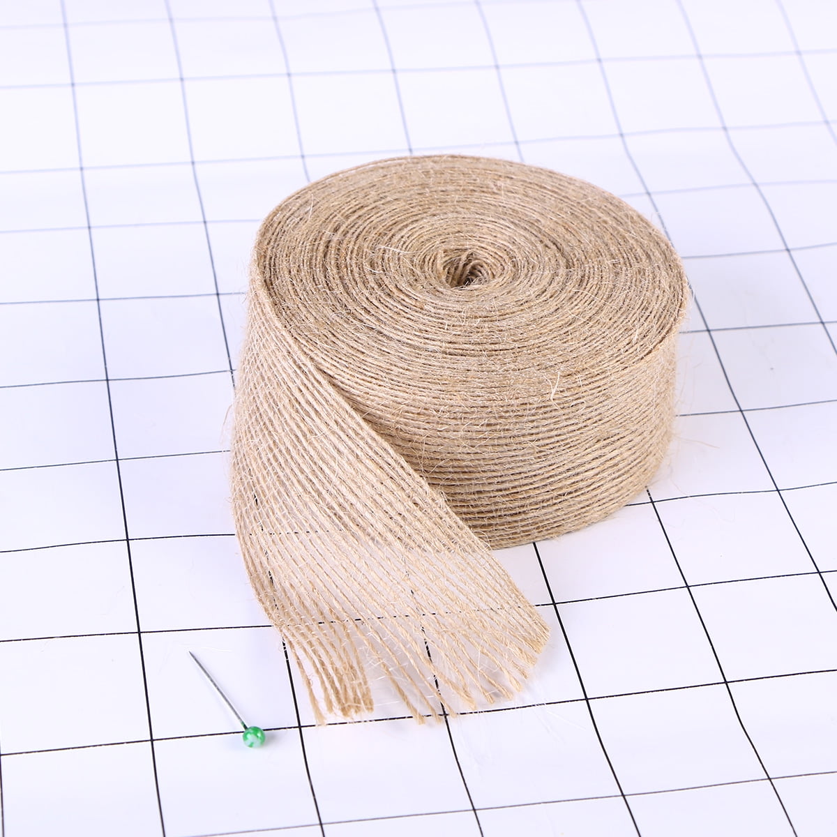 Worgeous 2Set Jute Ribbons Lace Weaving Web For 10m X 1.5in Light Brown ...
