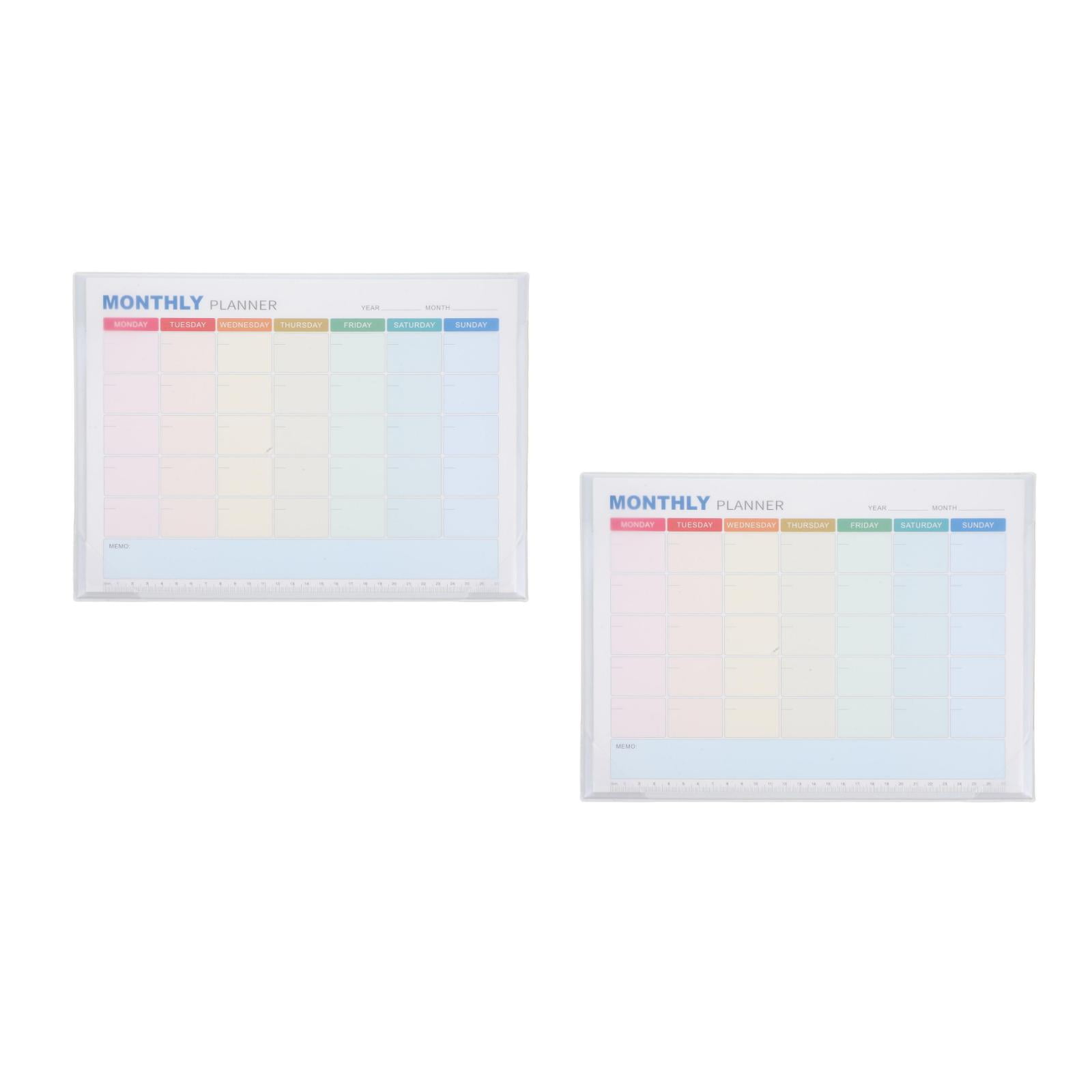 Worgeous 2pcs A4 Monthly Planner Blank Calendar Sheets Monthly Calendar ...