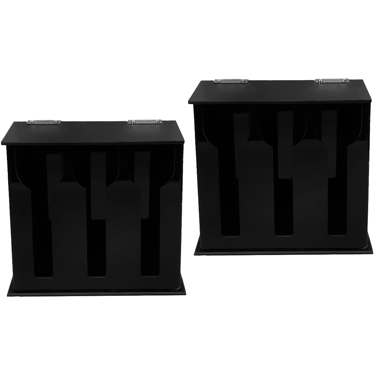 Worgeous 2pcs Acrylic Utensil Dispenser Cutlery Organizer 3-compartment ...