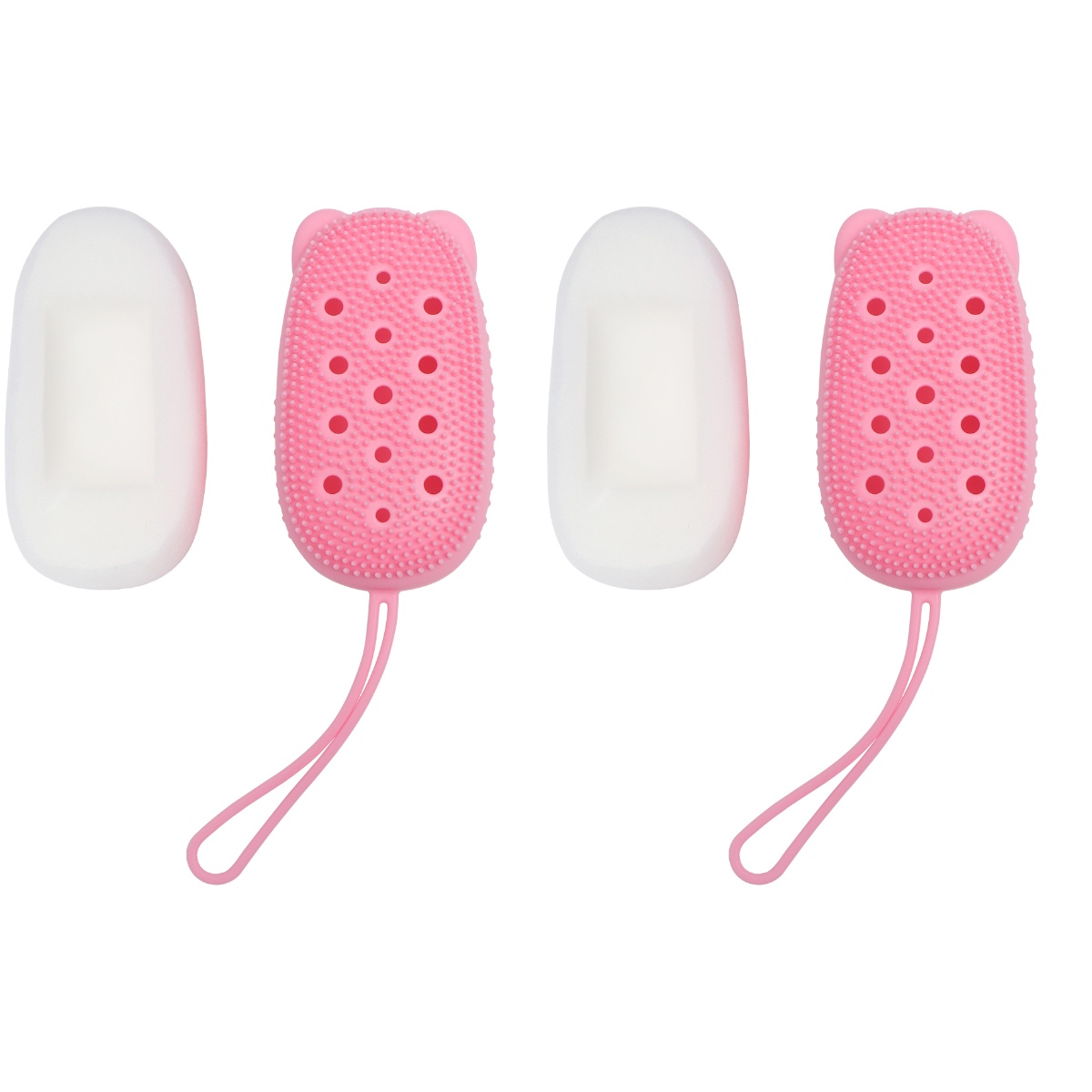 Worgeous 2pcs Automatically Soak Bath Scrub Silicone Bath Brush Soap ...