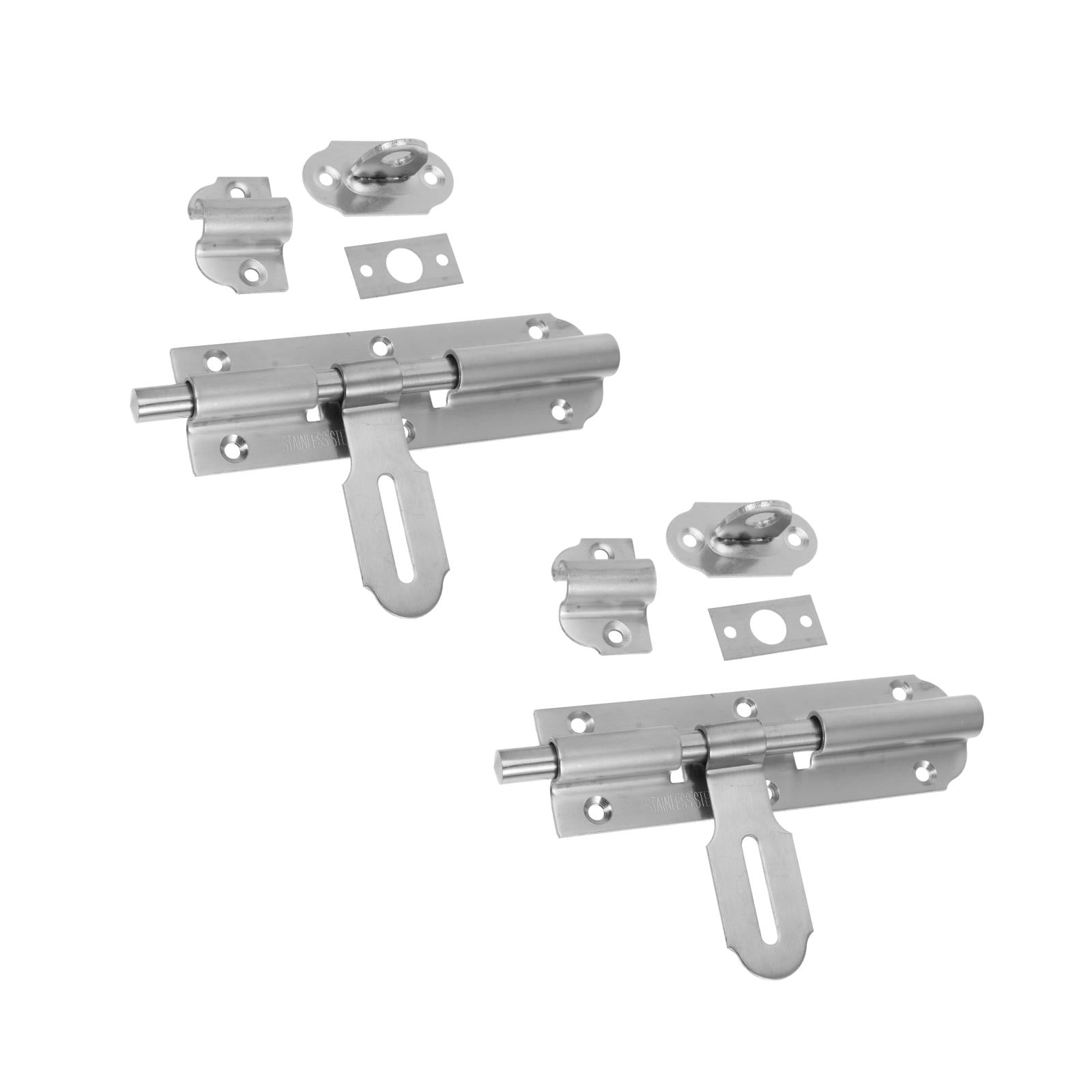 Hemoton 2pcs 6 Inch Stainless Steel Barrel Bolt Latch Slide Bolt Lock ...