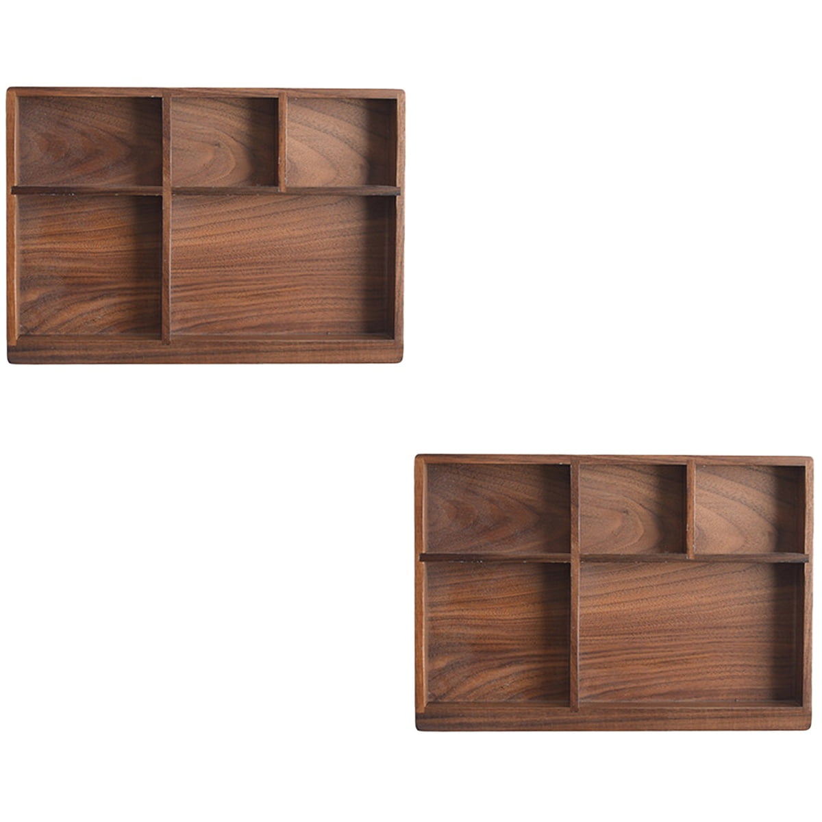 Worgeous 2pcs Black Walnut Western-style Drawer Type Cutlery Storage ...