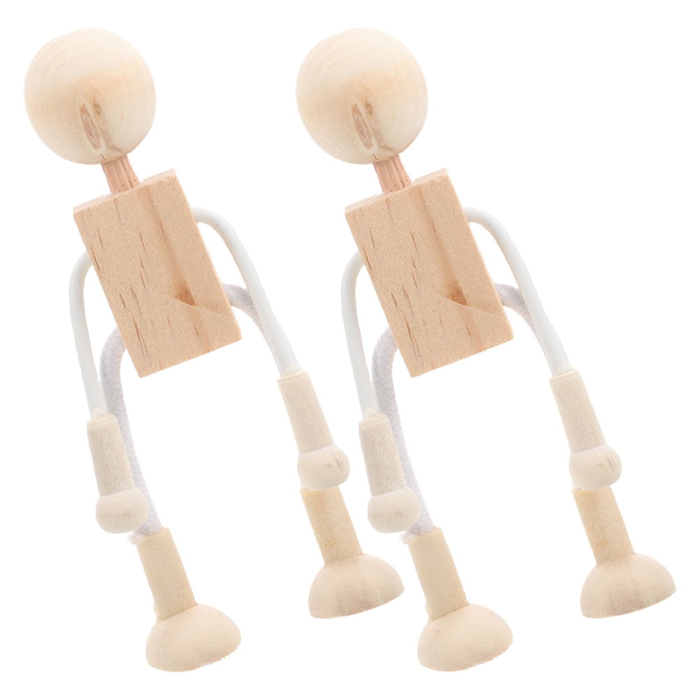 Worgeous 2pcs Blank Wooden Peg Dolls for DIY Craft Projects Unfinished ...