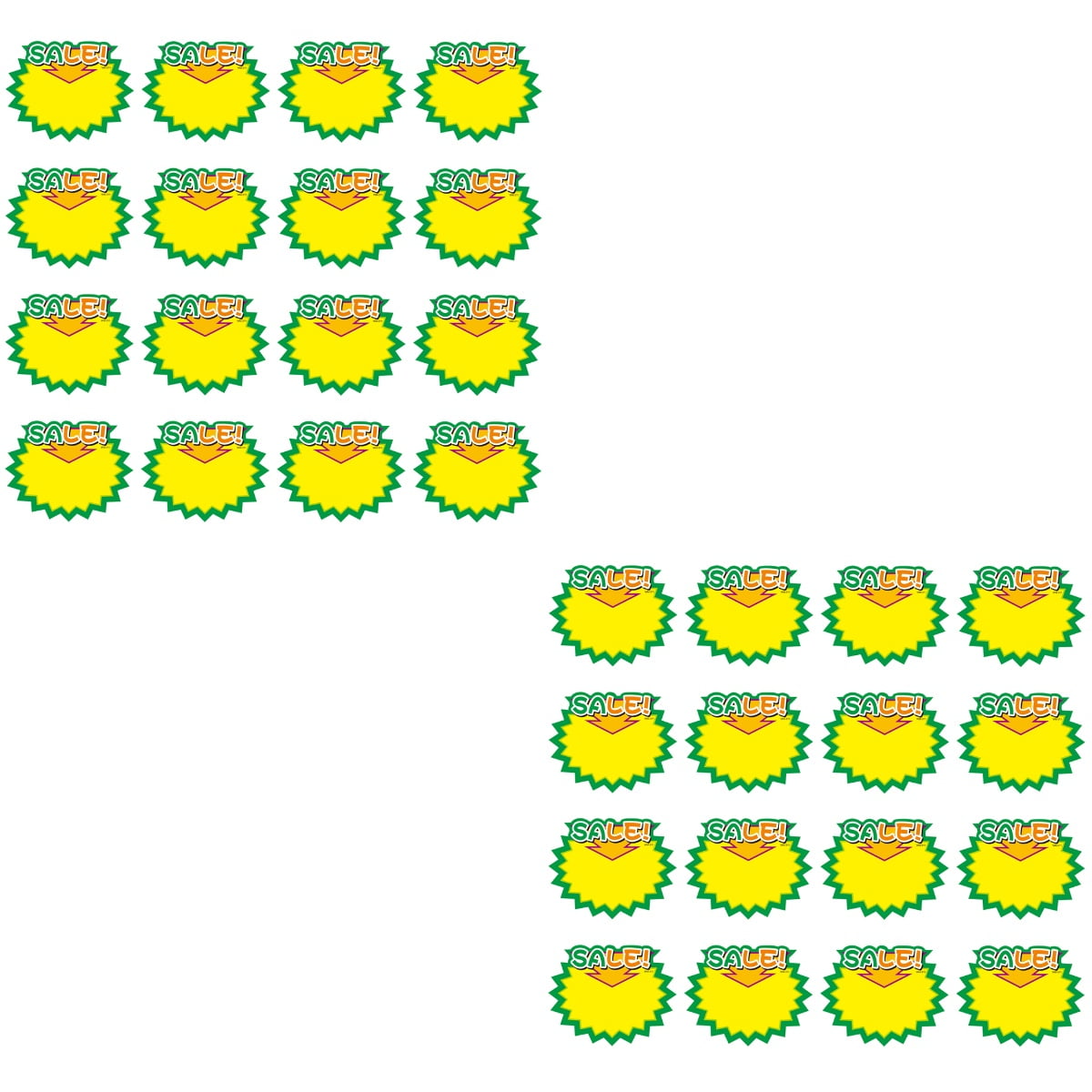 Worgeous 2pcs Burst Signs Fluorescent Signs, Star burst Sign Cards Sale ...