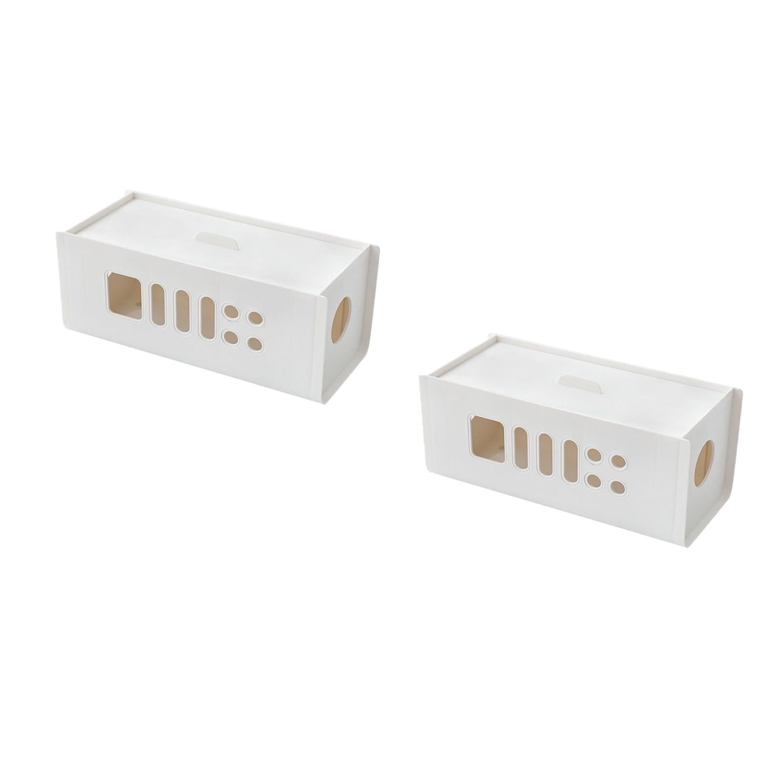 Worgeous 2pcs Cable Management Box Plastic Socket Box Cable Storage Box ...