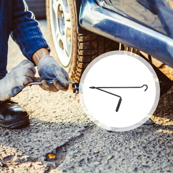 Worgeous 2pcs Car Foldable Hand Jack Rocker Folding Handle Jack Rocker ...