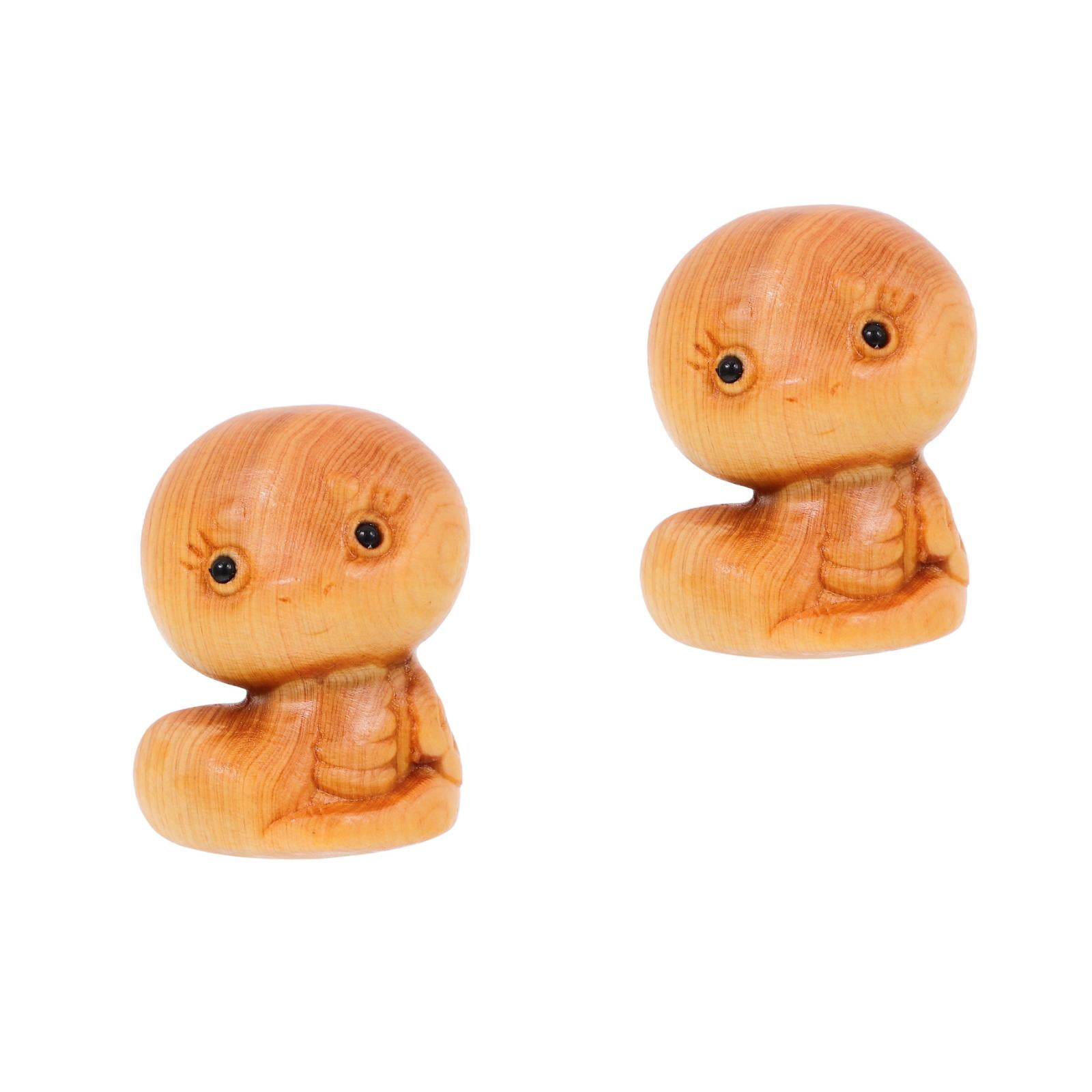 WHAMVOX Raindrops 2pcs Snake Figurine Wooden Ornament Year Of The Snake ...