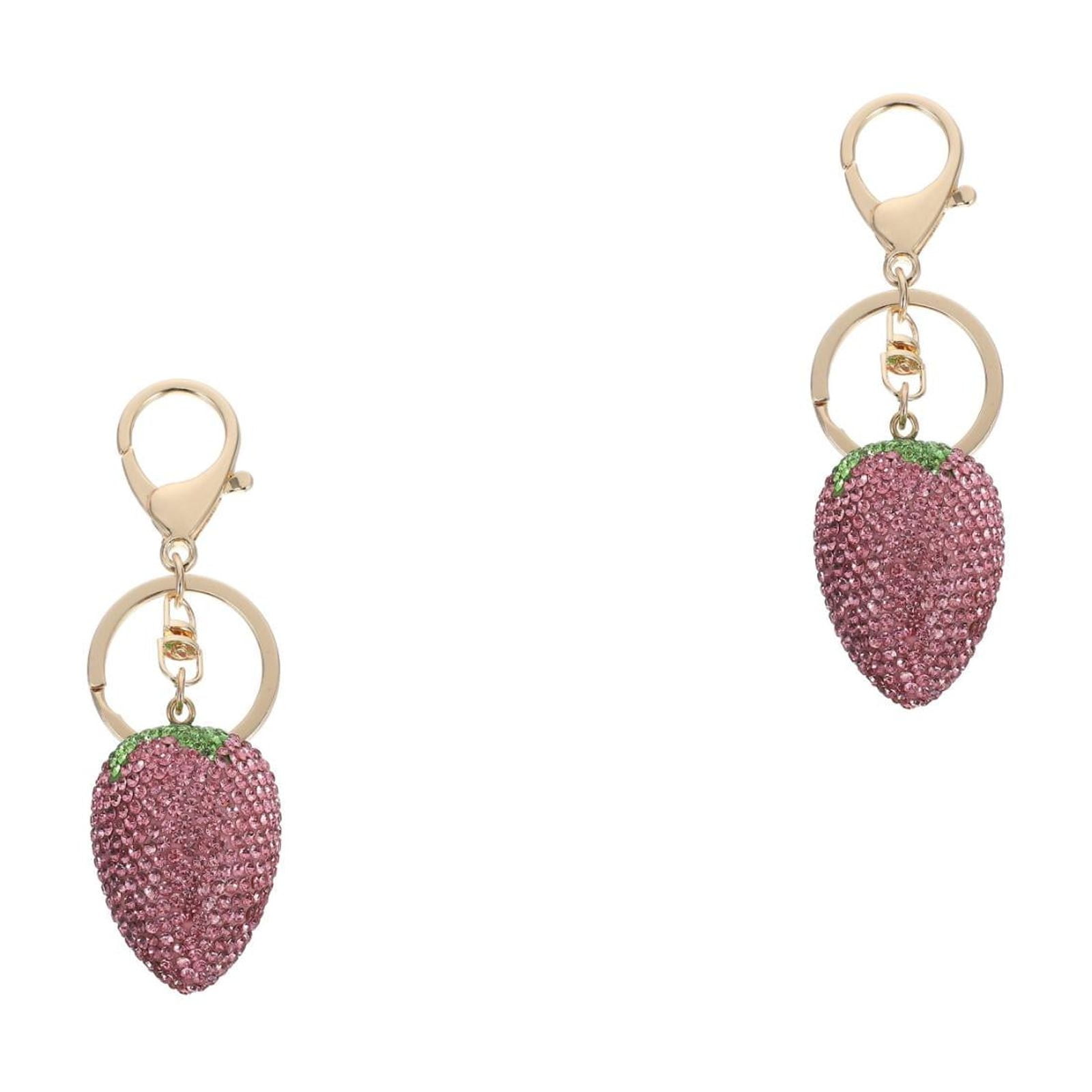 Worgeous 2pcs Cute Strawberry Keychain Charm for Girls for Backpacks ...