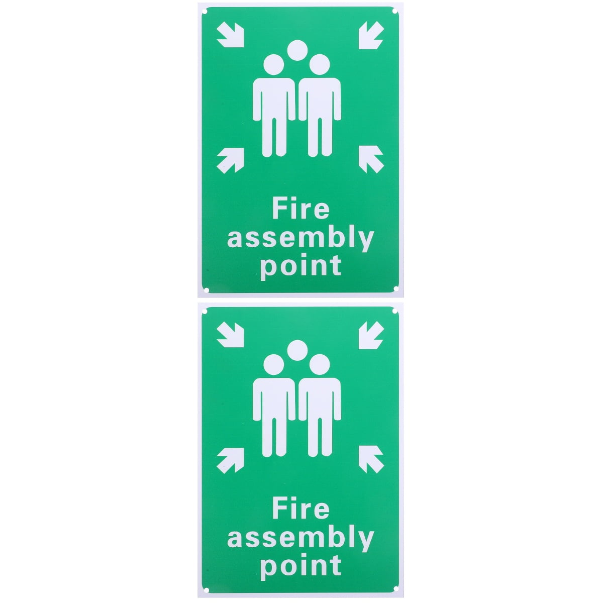 Worgeous 2pcs Emergency Assembly Point Sign PVC Board Sign Operational ...
