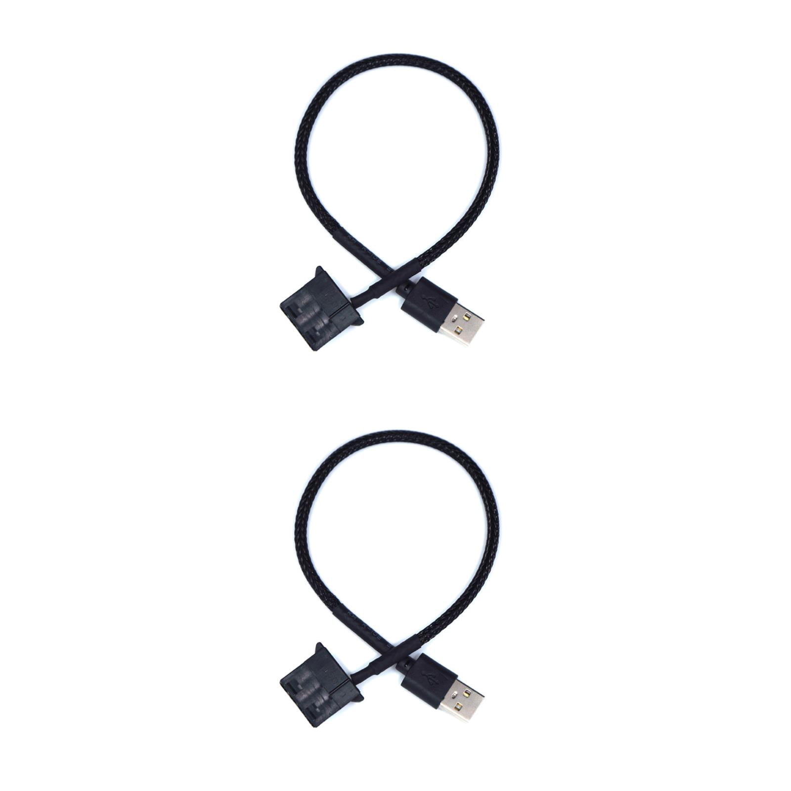 Worgeous 2pcs Fan to USB Adapter Cables Computer PC Fan Power Cable ...