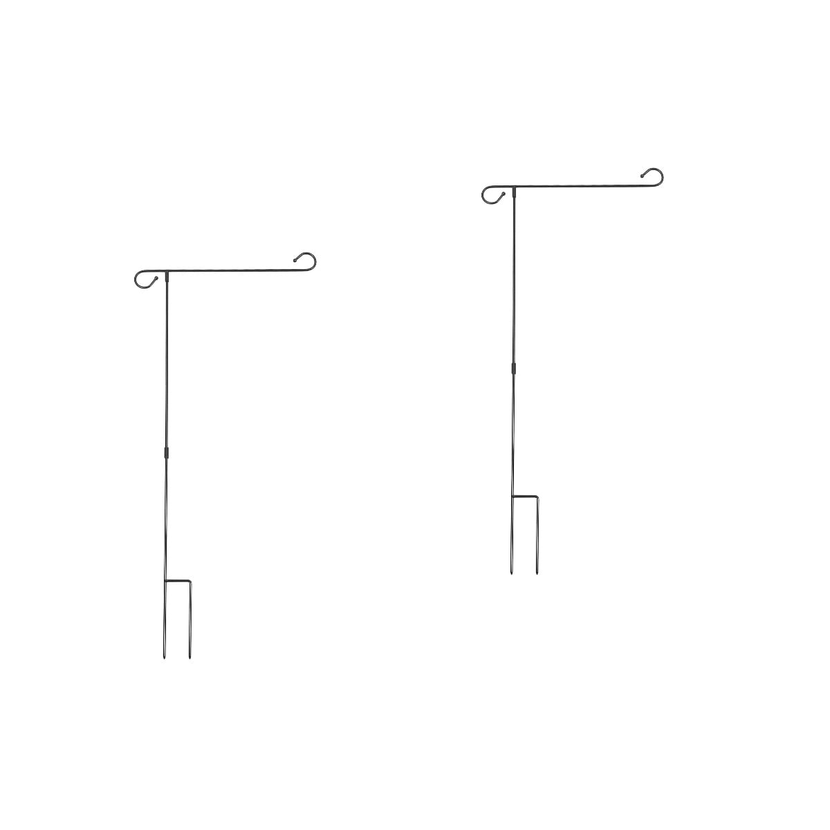 Worgeous 2pcs Garden Iron Flag Pole Outdoor Yard Flags Stand Holder ...