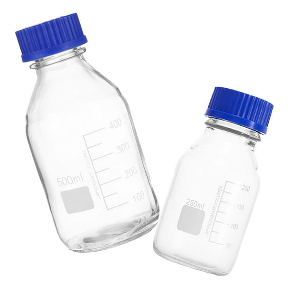 COSMOBETTY Graduated Round Reagent Bottle Set Reagent Bottles Glass ...