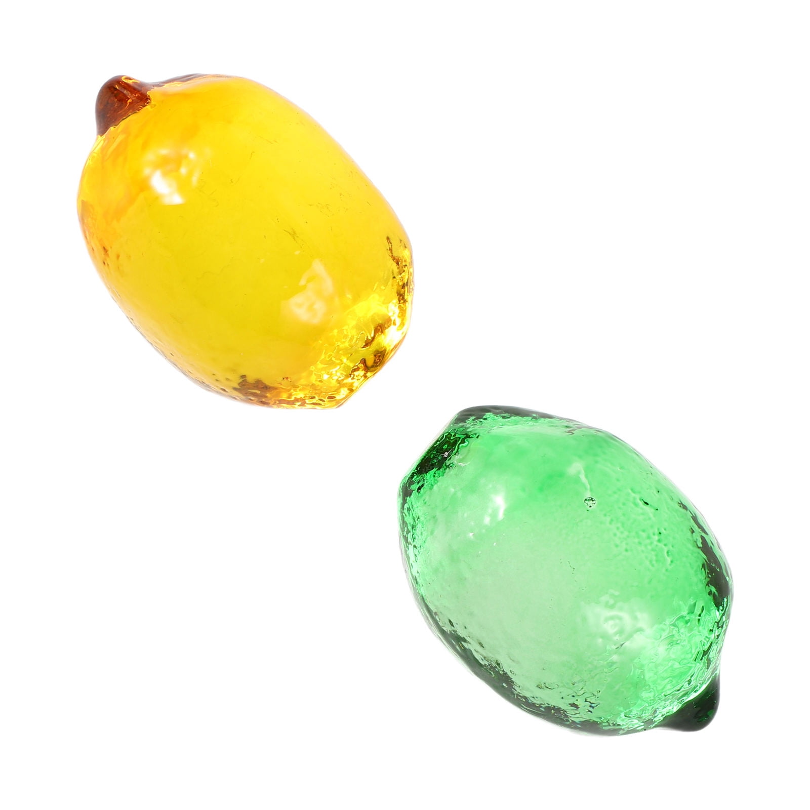 Worgeous 2pcs Glass Lemon Ornaments Decorative Fake Fruit Dining Table ...