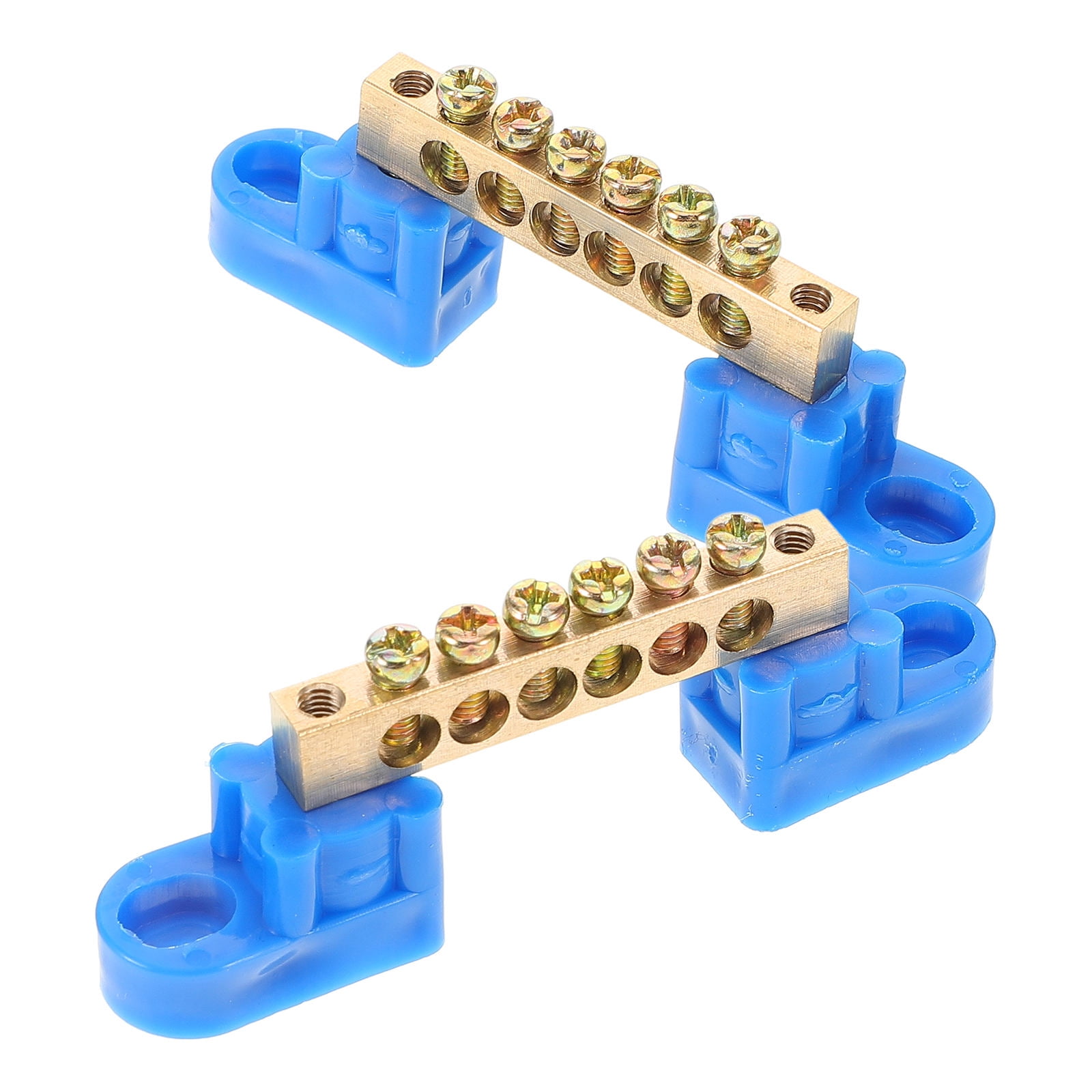 Worgeous 2pcs Ground Bus Bars 6 Positions Terminal Bus Bar Electrical ...