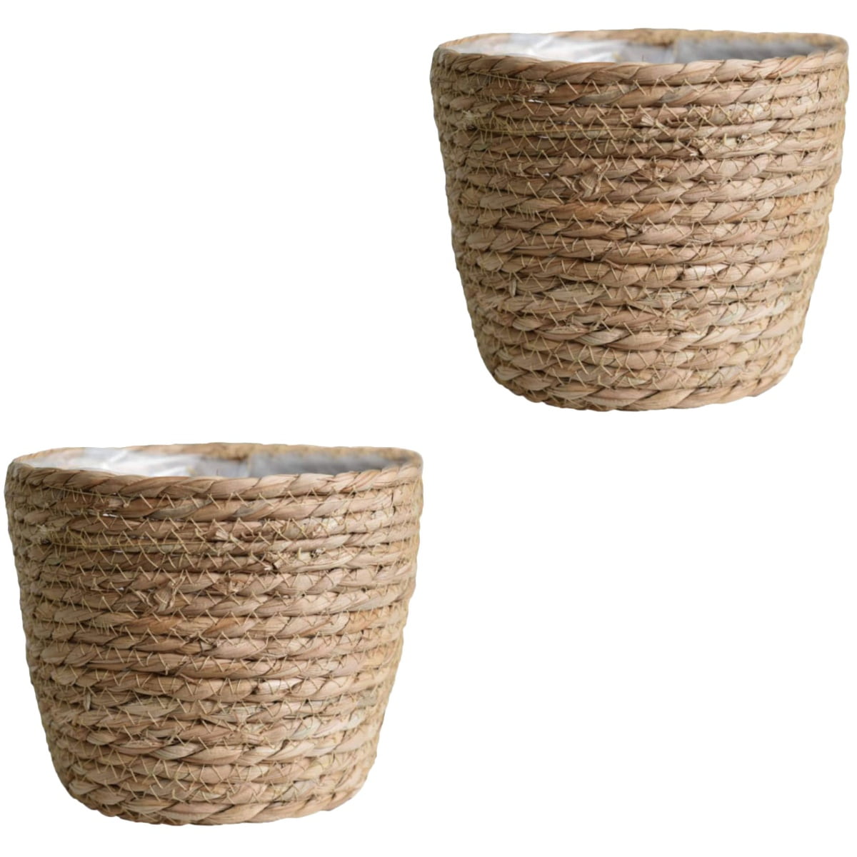 Worgeous 2pcs Hand Woven Planter Basket Rustic Plant Container Straw ...
