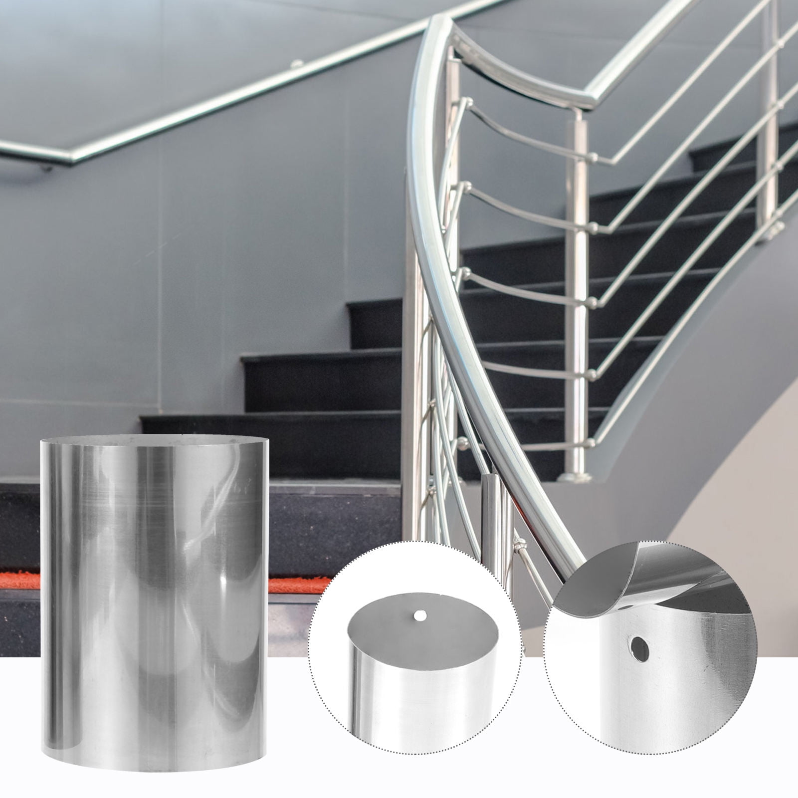 Worgeous 2pcs Handrail Connector Stainless Steel Tube Connector Stair ...