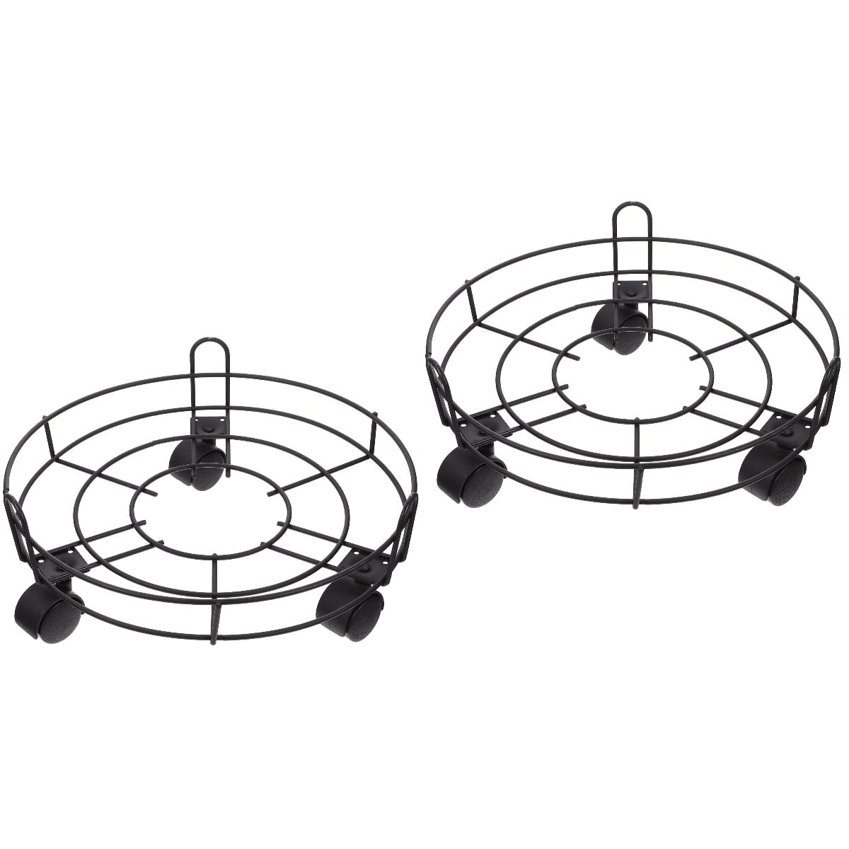 Worgeous 2pcs Iron Flower Pot Holder with Wheels Movable Flower Pot ...