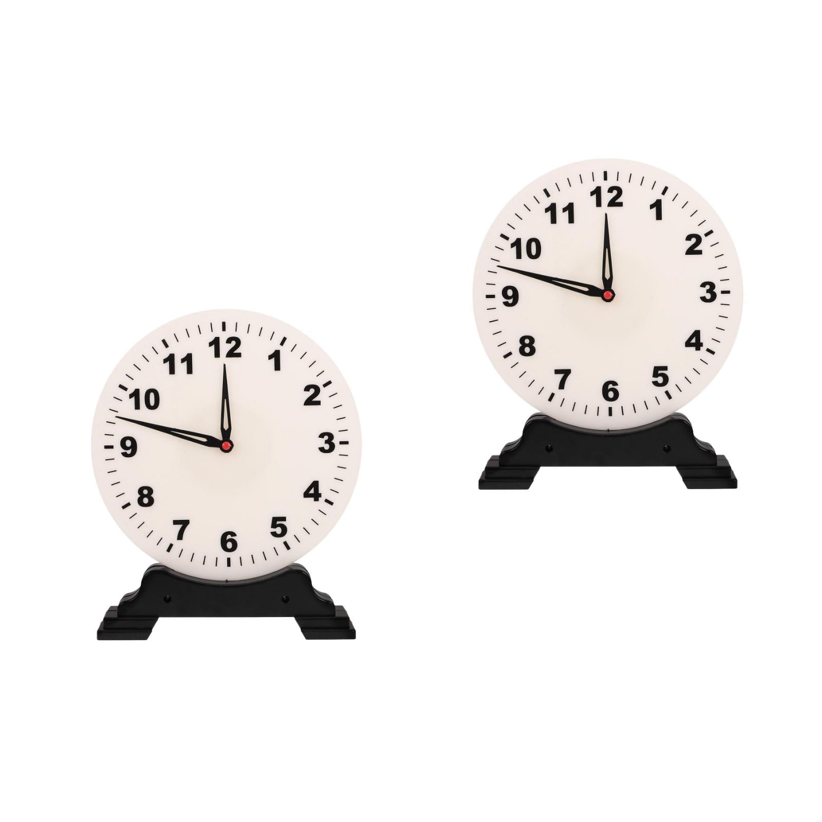 Worgeous 2pcs Kids Learning Time Clock Plastic Time Cognition Toy ...