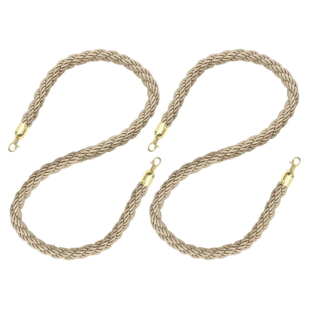 SEWCHICS Rope Safety Barrier Beige Jute Zinc Alloy 2Pcs 59.1x1.1x1.1In ...