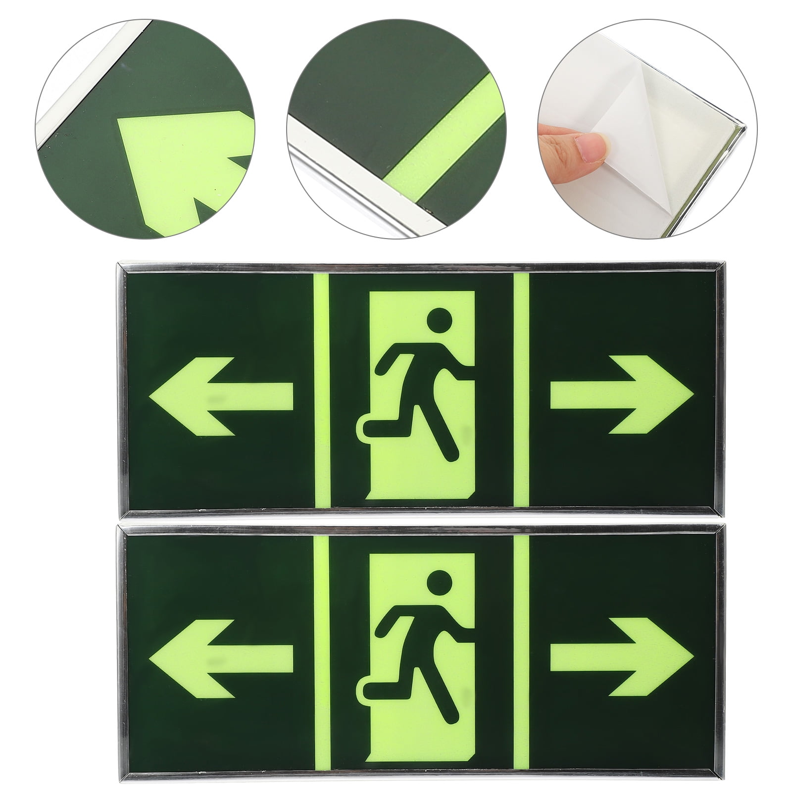 Worgeous 2pcs Luminous Emergency Exit Sign Adhesive Safety Exit ...