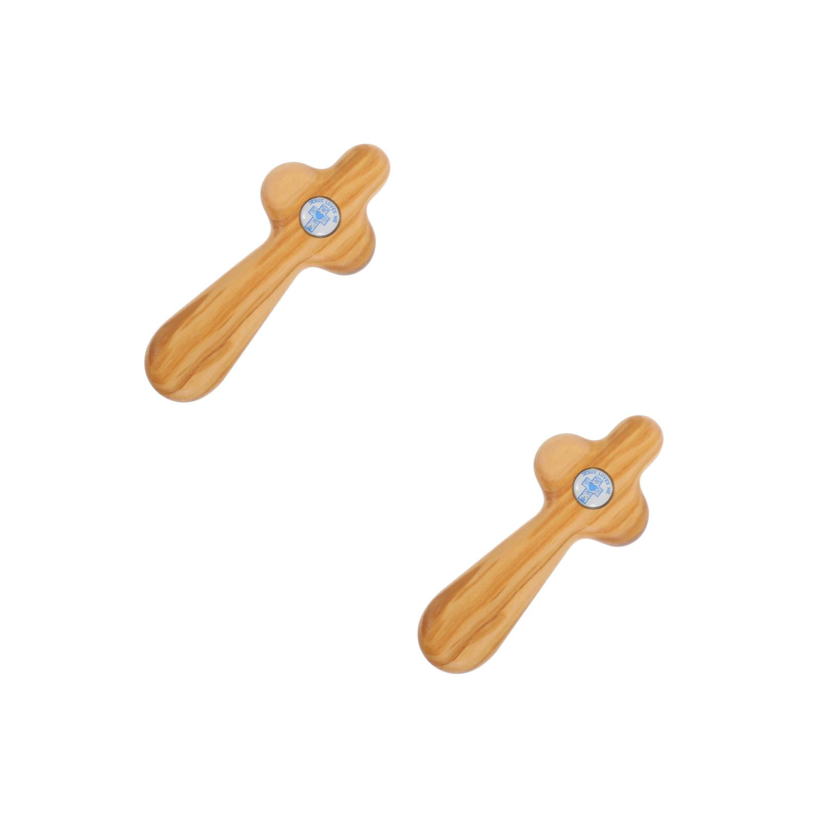 Worgeous 2pcs Mini Wooden Cross Baptismal Handheld Cross Prayer Cross ...