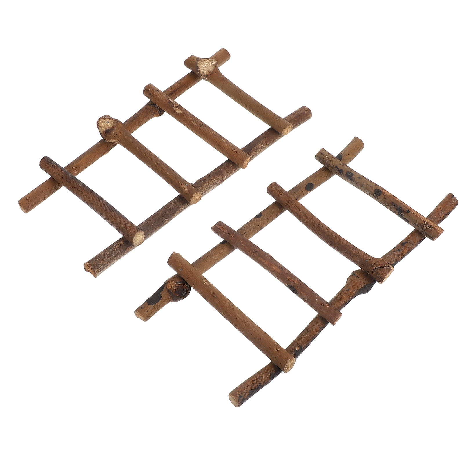Worgeous 2pcs Miniature Rattan Ladder For Mini House Rattan Ladder ...