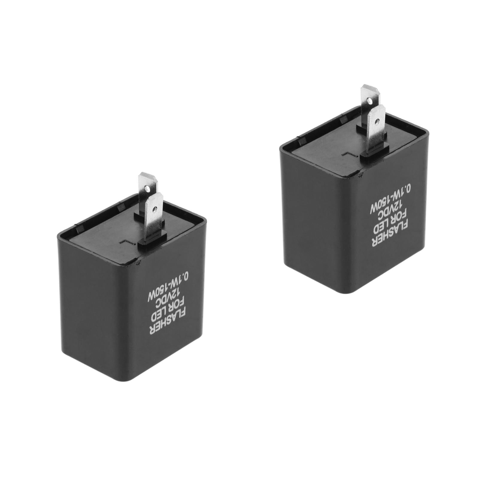 Worgeous 2pcs Motorcycle Turn Signal Relay 2-Pin LED Flasher Relay for ...