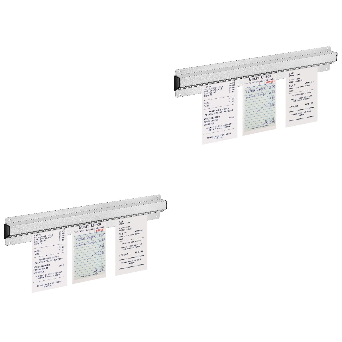 Worgeous 2pcs Order Grabber Ticket Holder Receipt Holder Wall-mounted ...