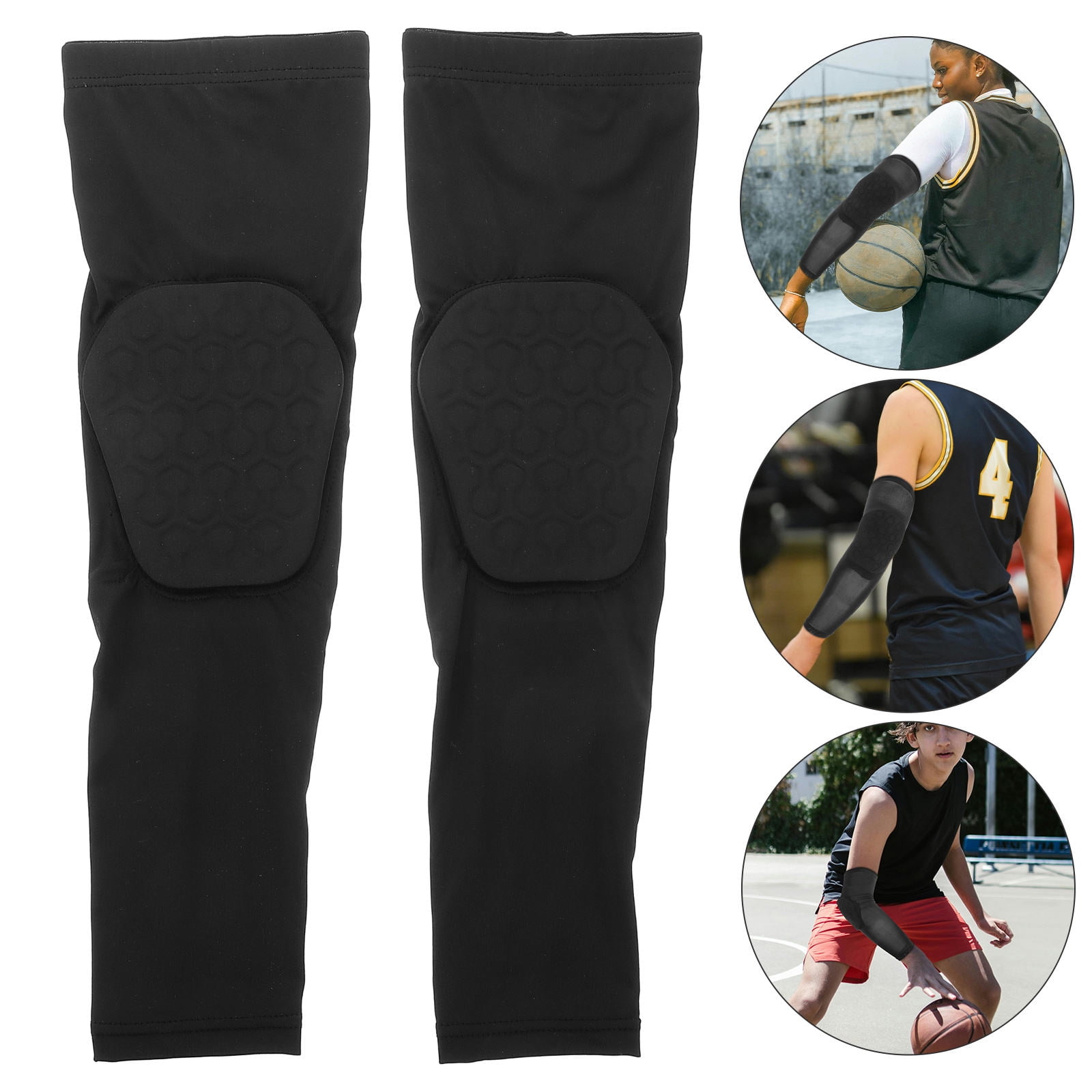 Worgeous 2pcs Padded Elbow Forearm Sleeves Arm Pad Basketball Shooter ...