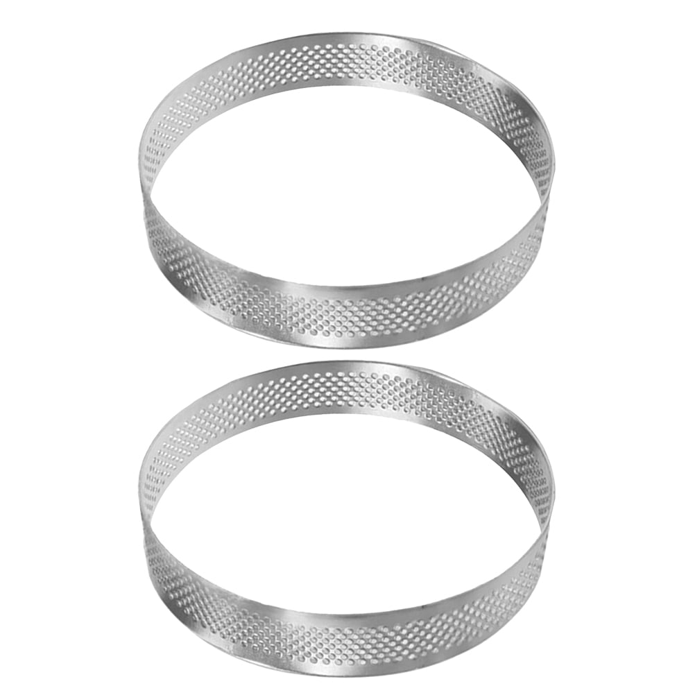 Worgeous 2pcs Perforated Stainless Steel Mousse Cake Ring Round Non ...