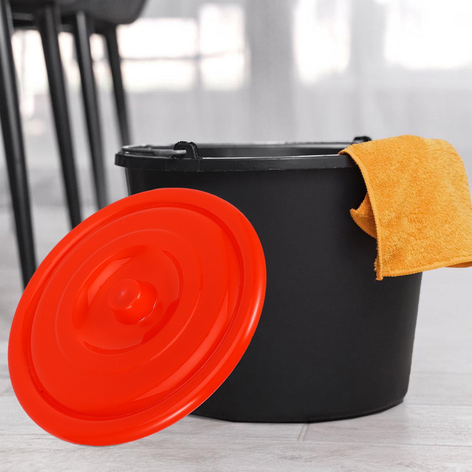 Worgeous 2pcs Plastic Trash Can Lids Round Trash Can Replacement Cover ...