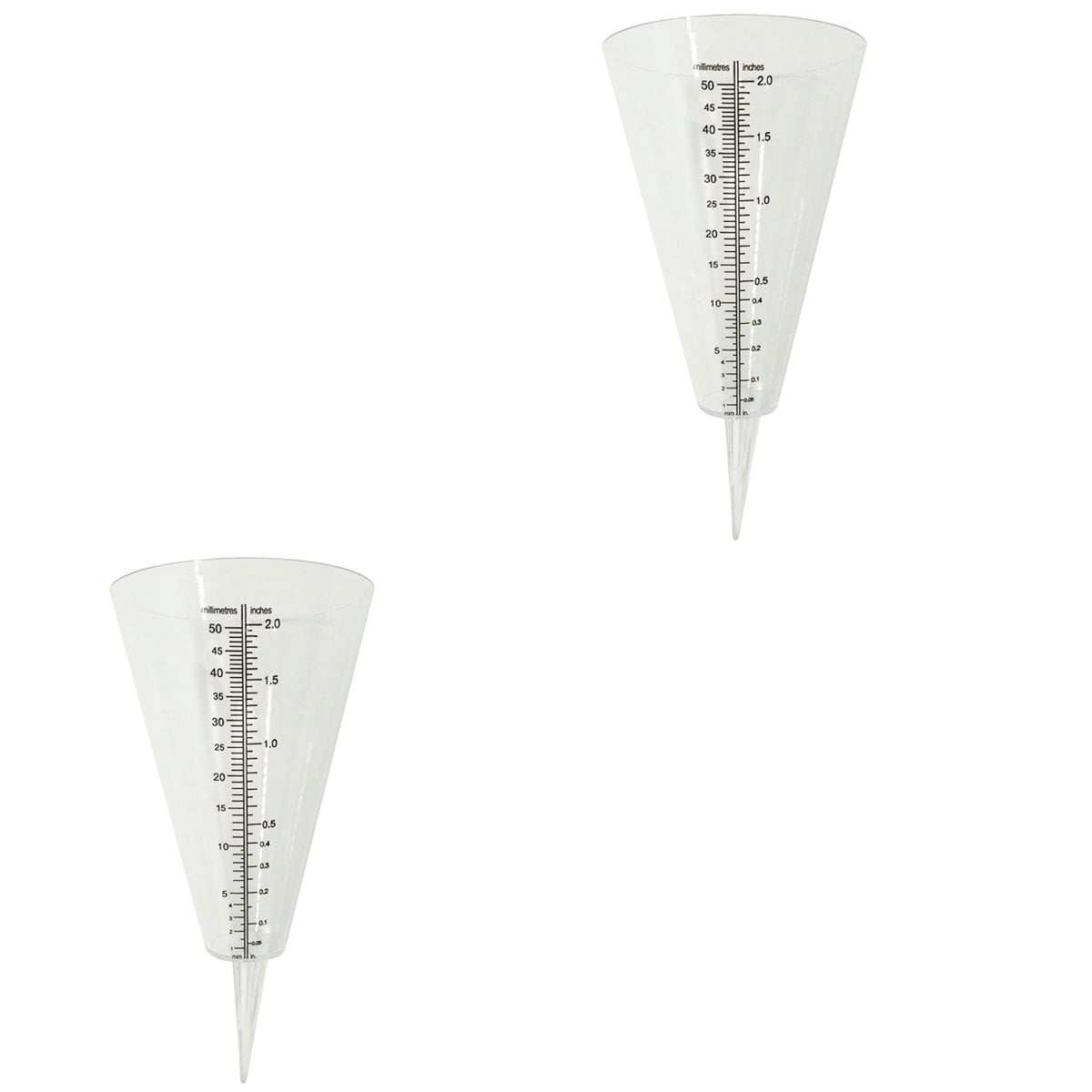 Worgeous 2pcs Rain Measuring Cup Cone Shaped Rain Gauge Rain Measuring ...
