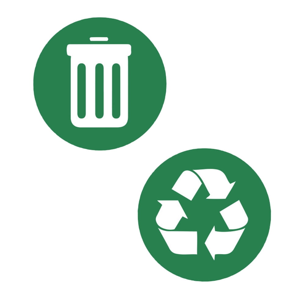 Worgeous 2pcs Recycling Sticker Adhesive PVC Green Trash Can Waste ...