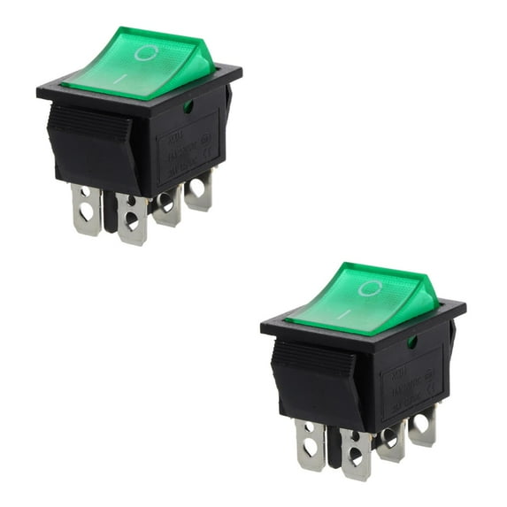 Worgeous 2pcs Rocker Switch 6 Pin 2 Positions Light On Off Button Boat ...