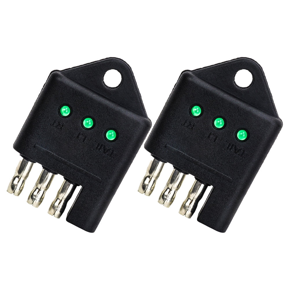 Worgeous 2pcs Rv Supply Trailer Tester Plug 4-Pin Trailer Brake Light ...