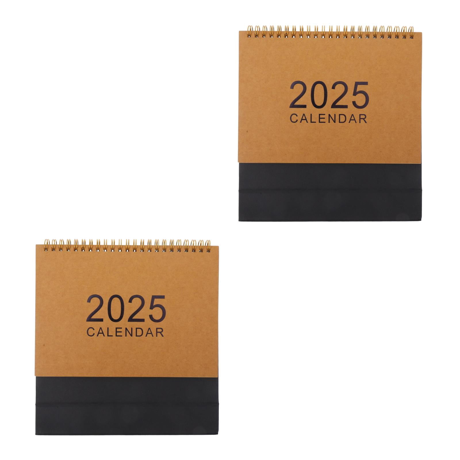 Worgeous 2pcs Small Desktop Calendar 2024-2025 Small Standing Calendar ...