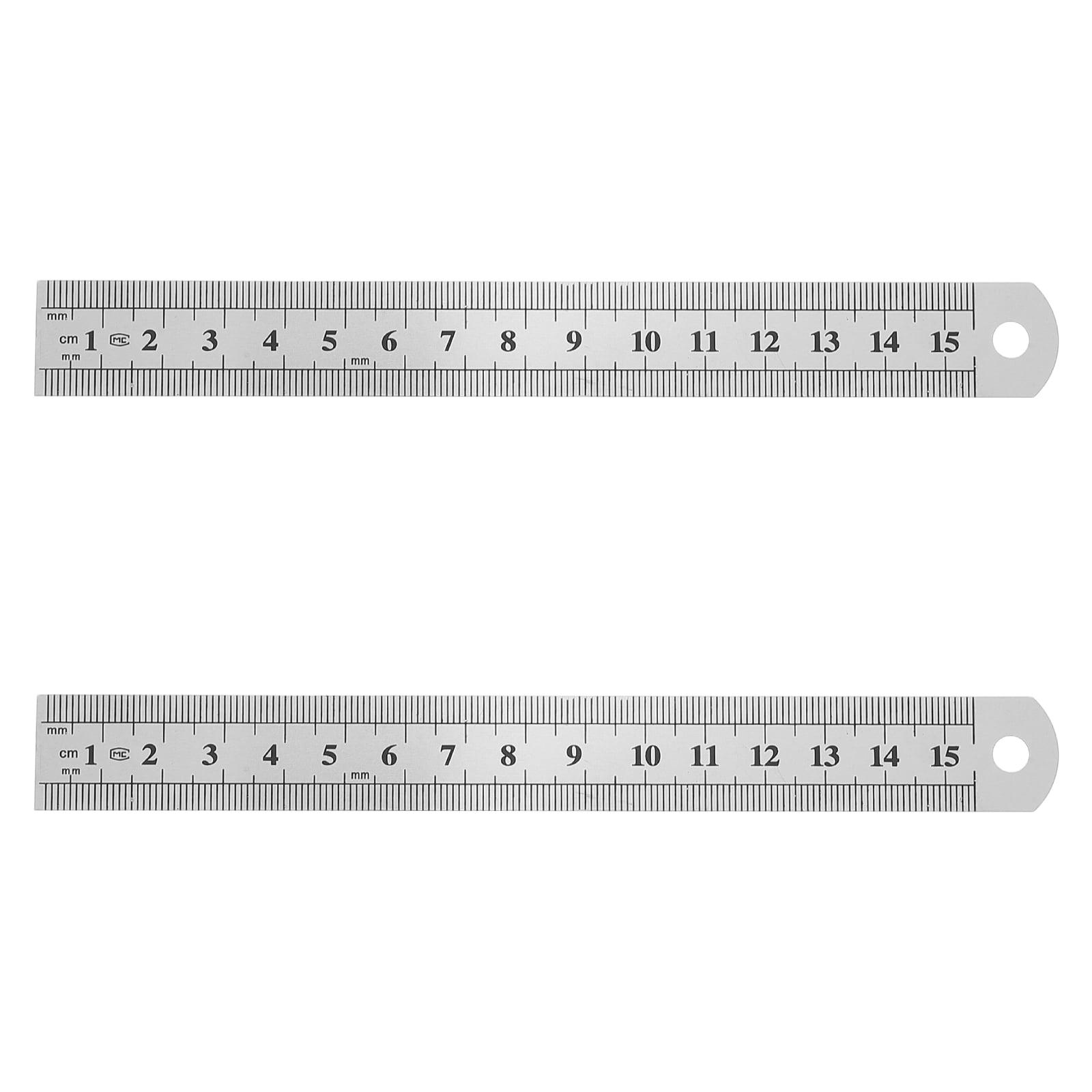 Worgeous 2pcs Stainless Steel Flat Rulers Standard Flat Ruler 15CM ...