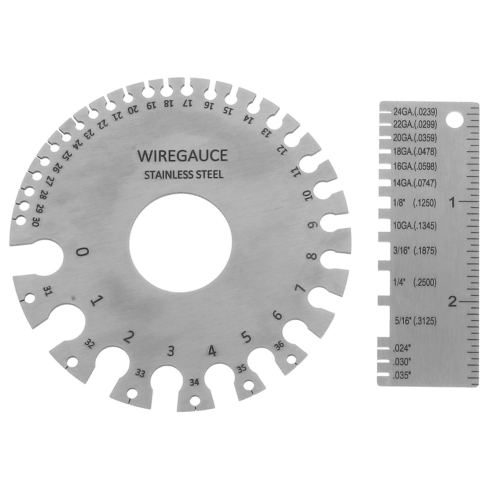 Worgeous 2pcs Stainless Steel Welding Gap Ruler Set Metal Thickness ...