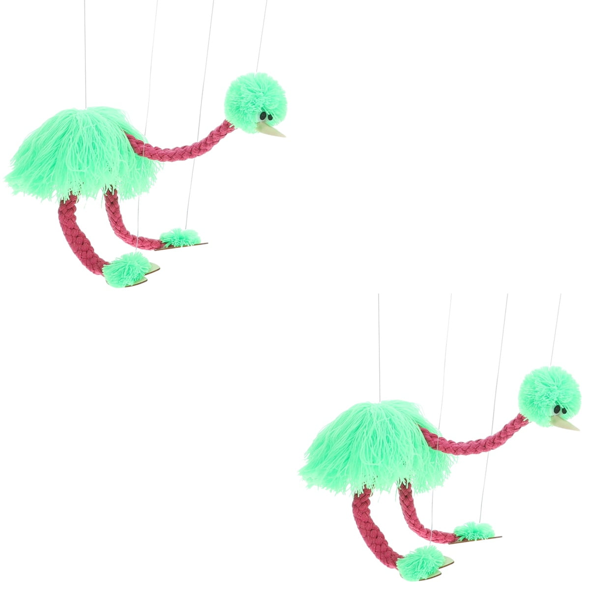 Worgeous 2pcs String Animal Puppet Marionette Flamingo Puppet Fluffy ...