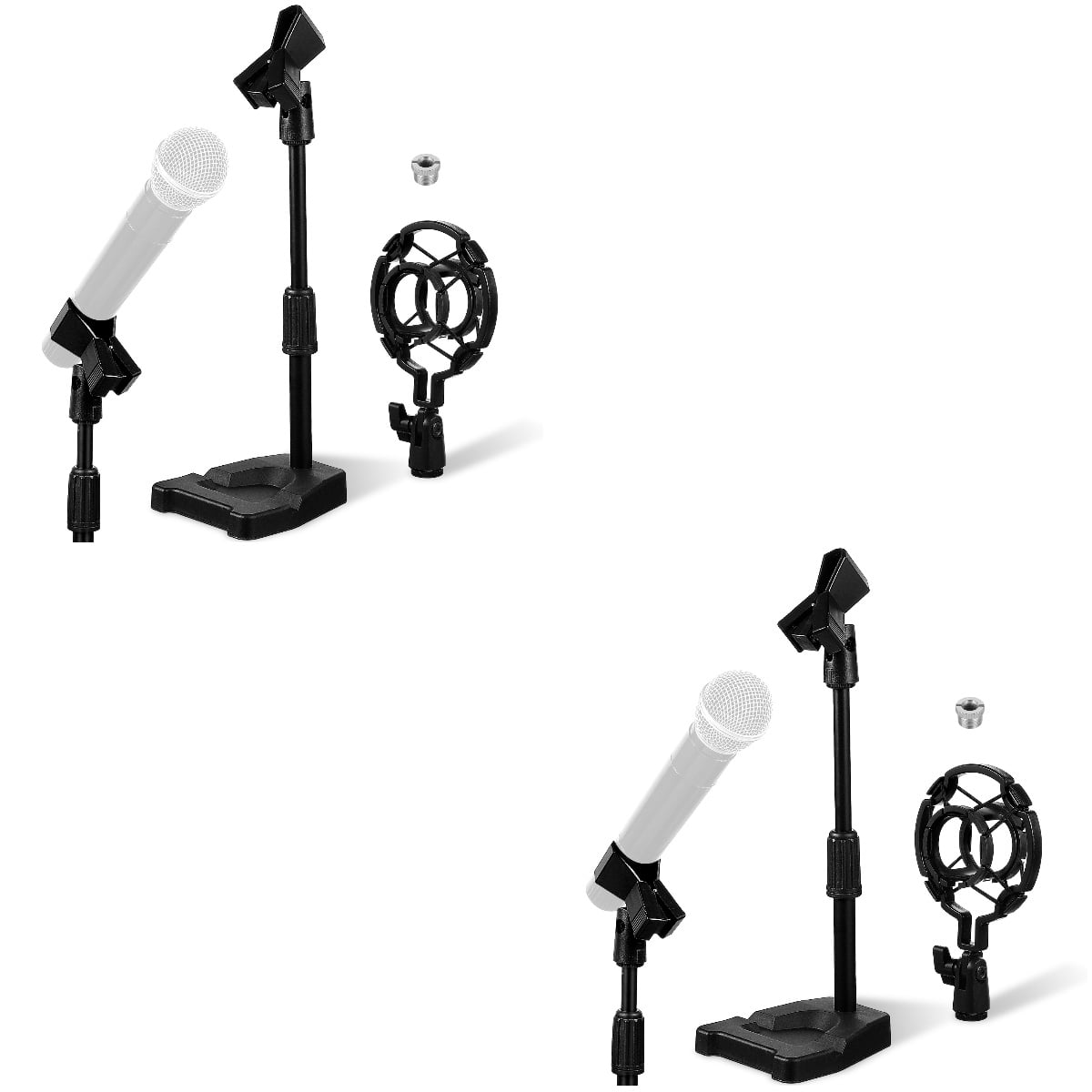 Worgeous 2pcs Table Mic Stand with Weighted Base Adjustable Microphone ...