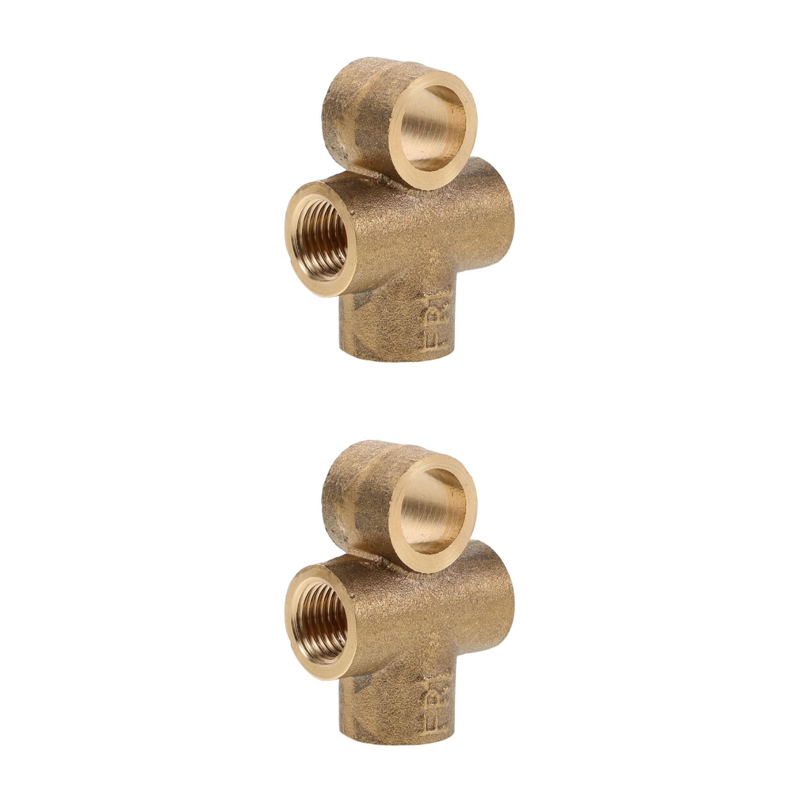 Worgeous 2pcs Thread Brass Tee Connector Line Boat Gas Tank Hose And ...
