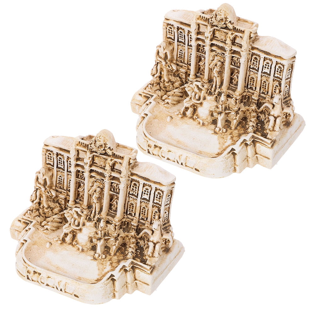 Worgeous 2pcs Trevi Fountain Church Building Model Italian Travel ...